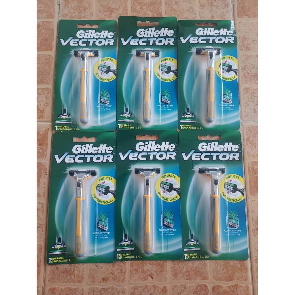 Gillette Vector ยิลเลตต์ เวคเตอร์ ด้ามมีดโกนพร้อมใบมีด & ใบมีดโกนแพค 2 ...