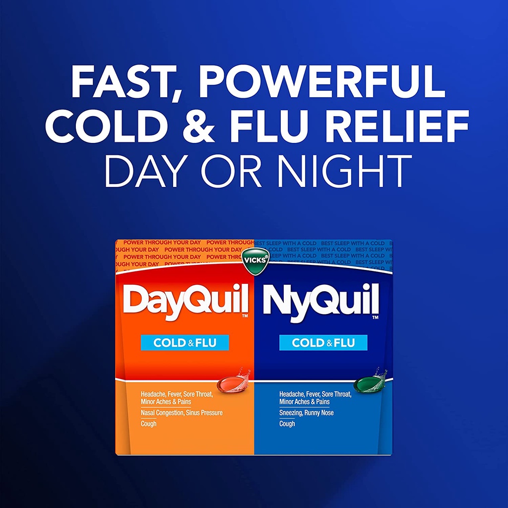 พร้อมส่ง แบ่งขาย ! Vicks DayQuil & NyQuil SEVERE Cold & Flu Max ...