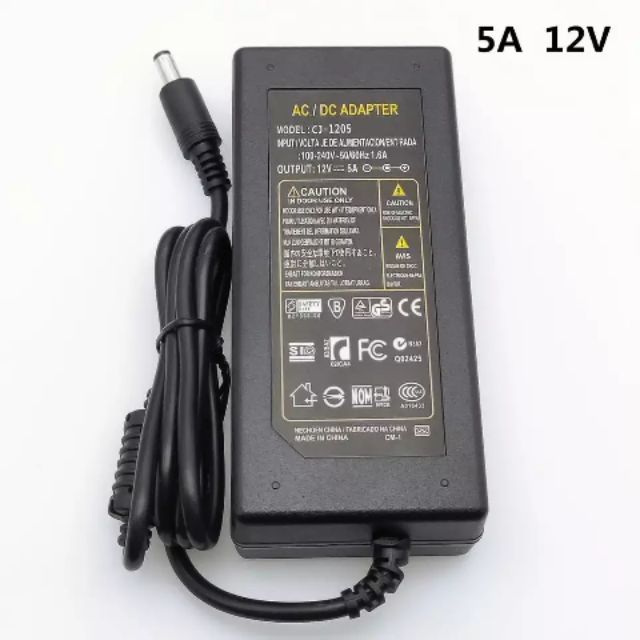 12V5A ใหม่ AC 100 V-240 V 60W power Adapter DC12V 5A 2.1mm-2.5 มม.* 5 ...