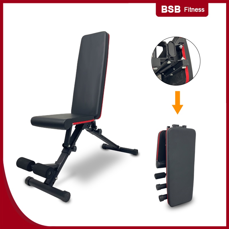 BSB Fitness ม้านั่งฝึกทั้งตัวแบบพับได้ เตียงดัมเบล รับน้ำหนักได้สูงสุด ...