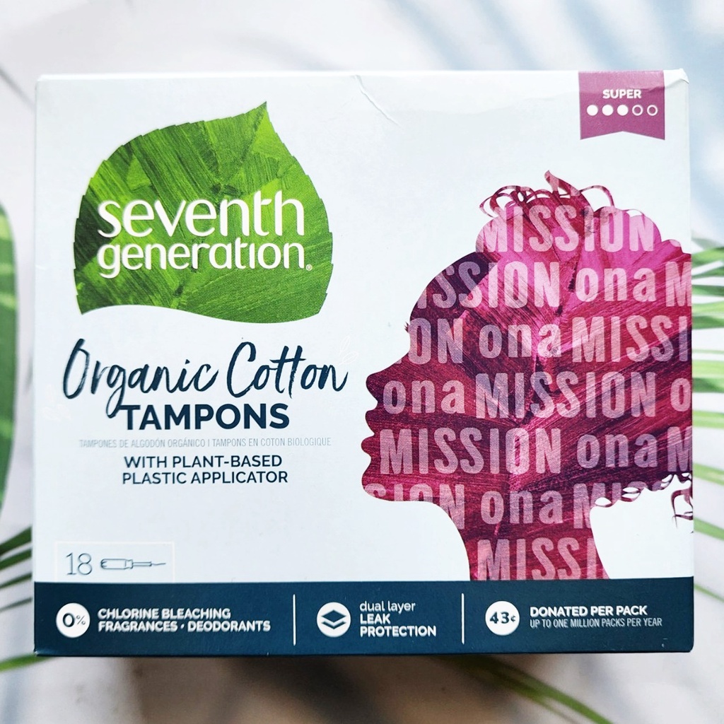 (Seventh Generation®) ผ้าอนามัยแบบสอด ฝ้ายออร์แกนิก Organic Cotton ...
