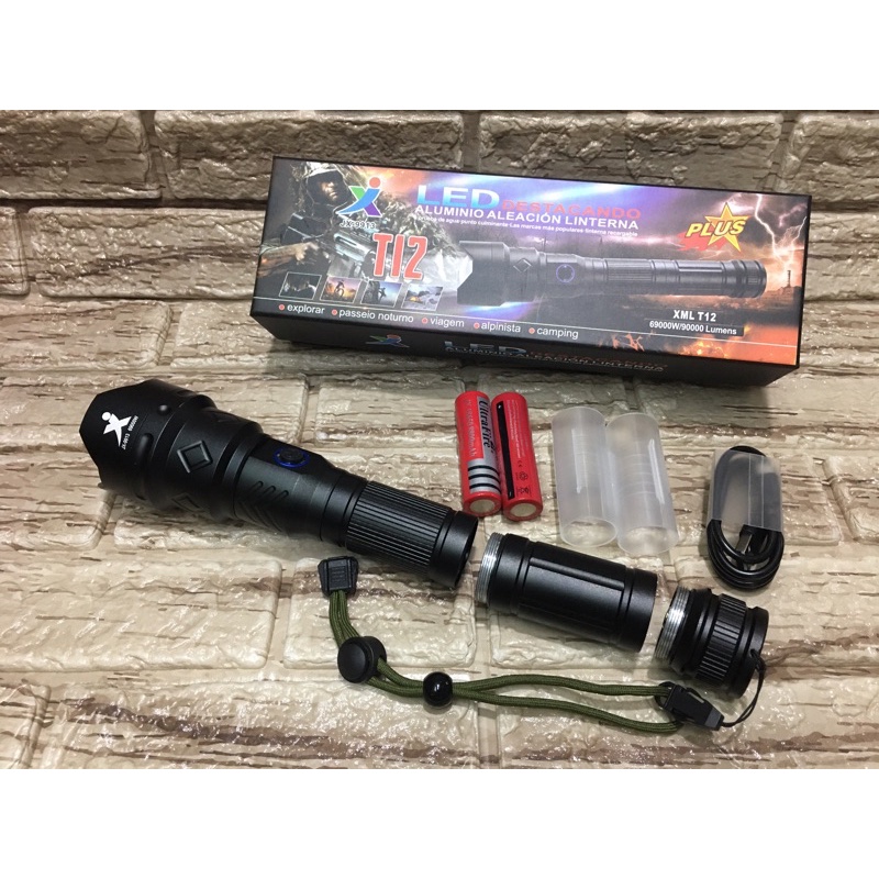 ไฟฉายแรงสูง LED Jx 9913 / 9916 / 9915 สว่างมาก ไฟฉายซูม 3 โหมด XML T12 ...