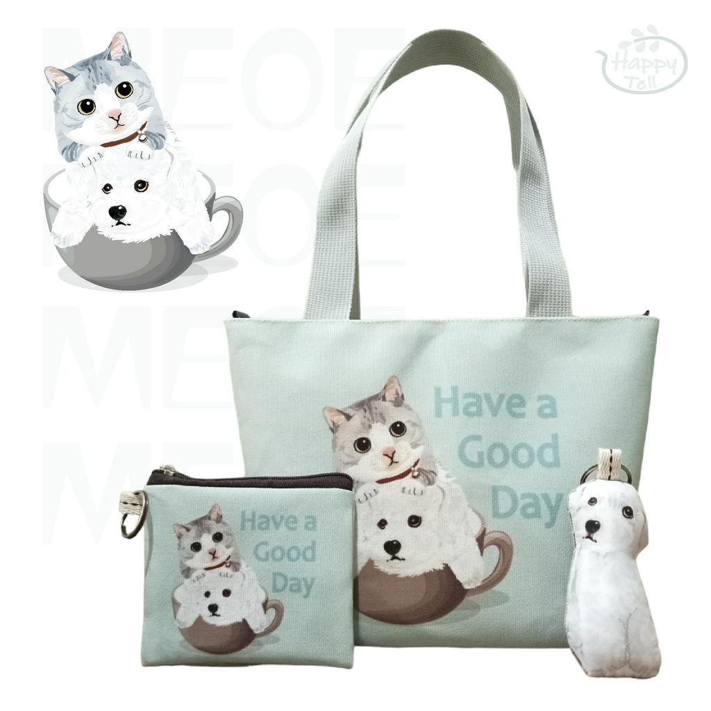 Happy Tell ชุดกระเป๋าถือสุดคุ้ม1 เซต ได้ 3 ชิ้น ผ้าแคนวาส Hand Bag Set ...