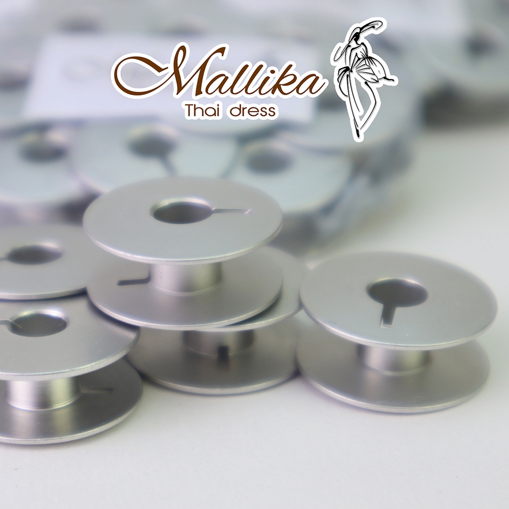 Mallika Thaidress 10 Aluminum Bobbins Slotted for Industrial Sewing ...