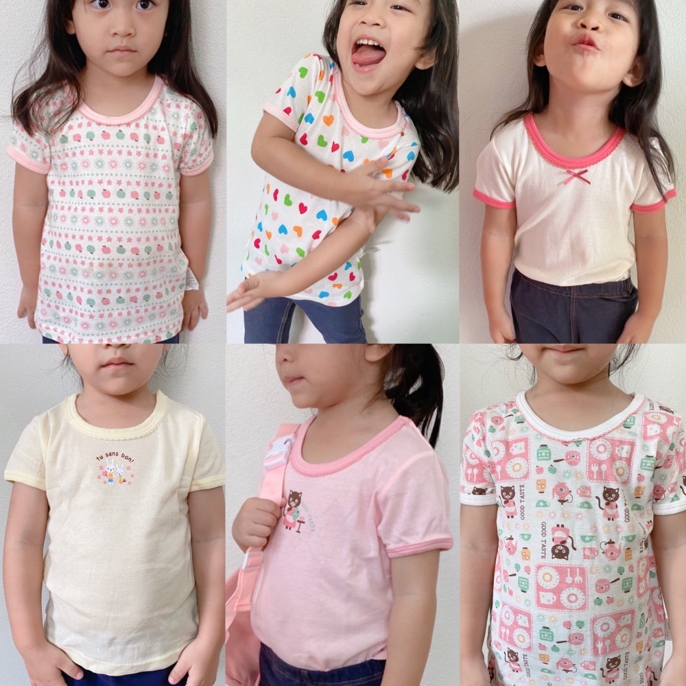 Tu Sens Bon เสื้อยืดแขนสั้นสำหรับเด็กผู้หญิง 1ถึง3 ขวบ มี5ไซส์ 6ลาย ...