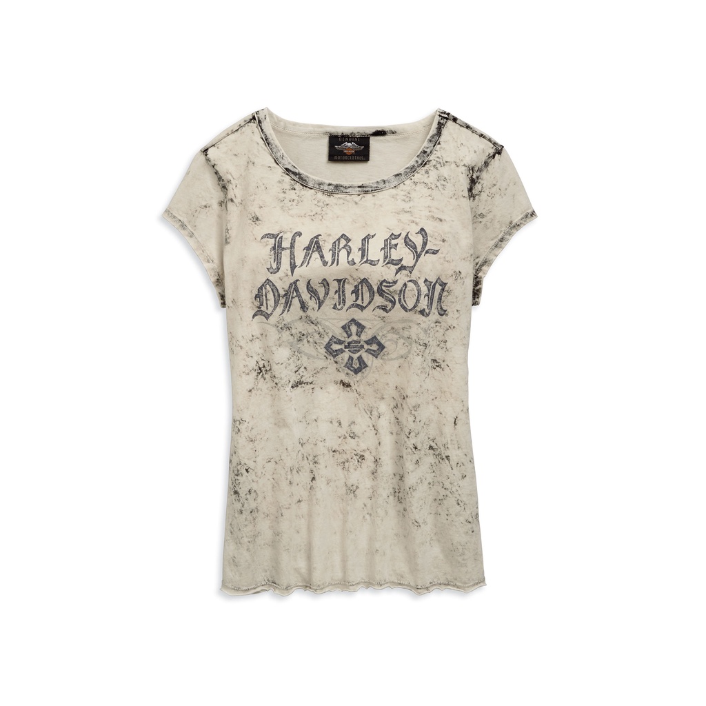 SALE!! เสื้อยืดผู้หญิงแต่งลายลิขสิทธิ์แท้จาก Harley Davidson 96822-19VW ...