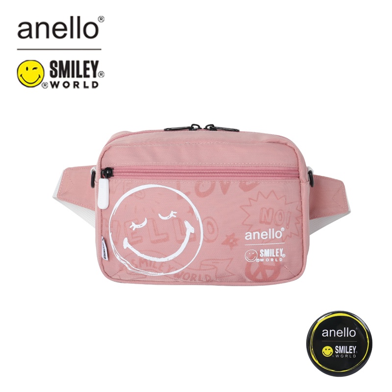 แบบใหม่ พร้อมส่ง กระเป๋าสะพายข้าง anello x SMILEY แบบ 3IN1 คาดอกได้คาด ...