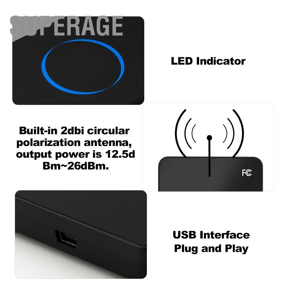 Superage 915Mhz RF UHF‑RFID Smart Contactless Reader‑Writer USB ...
