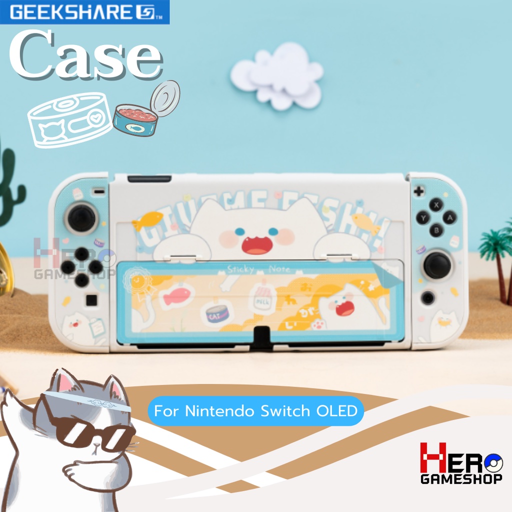 เคส Nintendo Switch OLED Geekshare ลาย Cat fat เสียบDockได้ Premium Product | Shopee Thailand