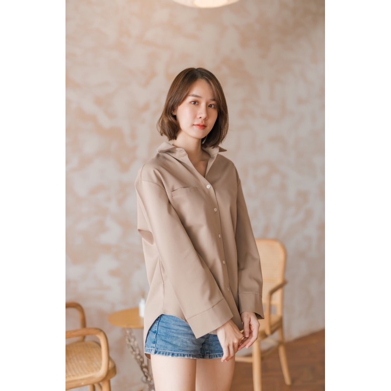 Numsha Brand เสื้อเชิ้ตแต่งกระเป๋าซ่อน / NB19173 | Shopee Thailand