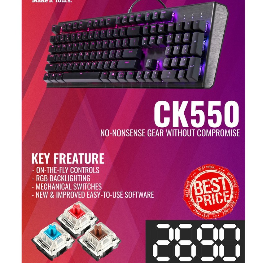 CM Keyboard CK550 RGB Red Blue Brown THAI + US (ACC-CMS-KEYCAPRGB, MOU ...