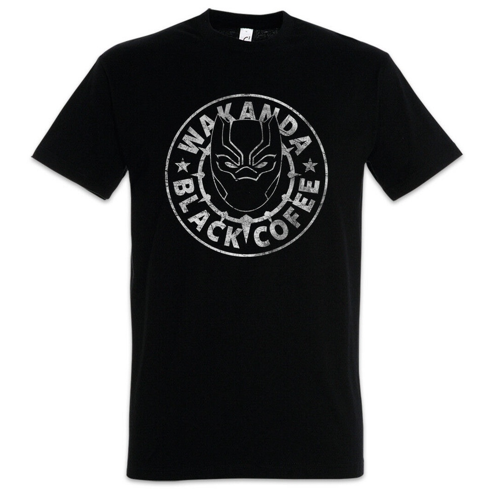 คอลูกเรือเสื้อยืดคอกลมเสื้อยืด พิมพ์ลาย Wakanda Coffee Fun Kingdom ...