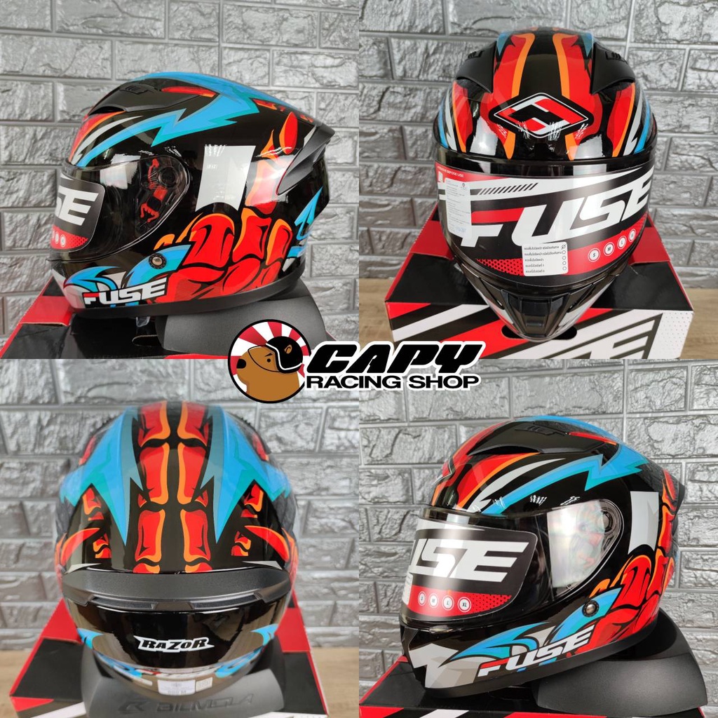 **ออกใบกำกับได้**หมวกกันน็อค หมวกเต็มใบ Fuse รุ่น razor รุ่นใหม่ 2024 ...