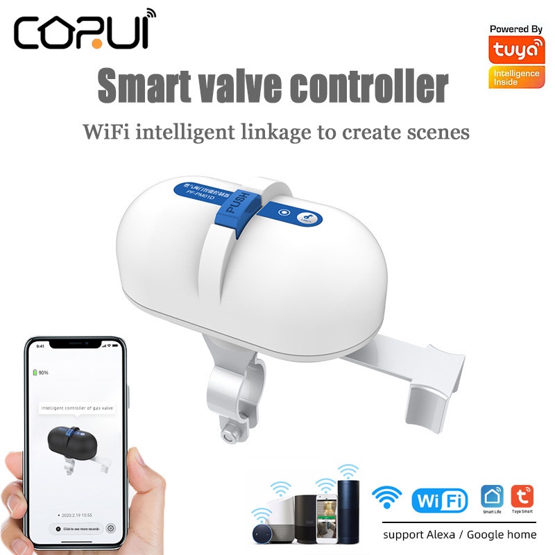 CORUI Tuya Smart Home WiFi Valve Smart Water Gas Valve Automation ...