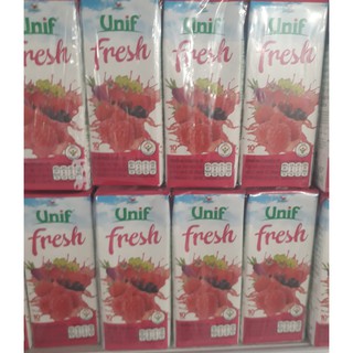 ยูนิฟ เฟรช น้ำผักผลไม้รวมผสมเบอร์รี่25% ขนาด 180ml ยกแพ็ค 6กล่อง UNIF ...