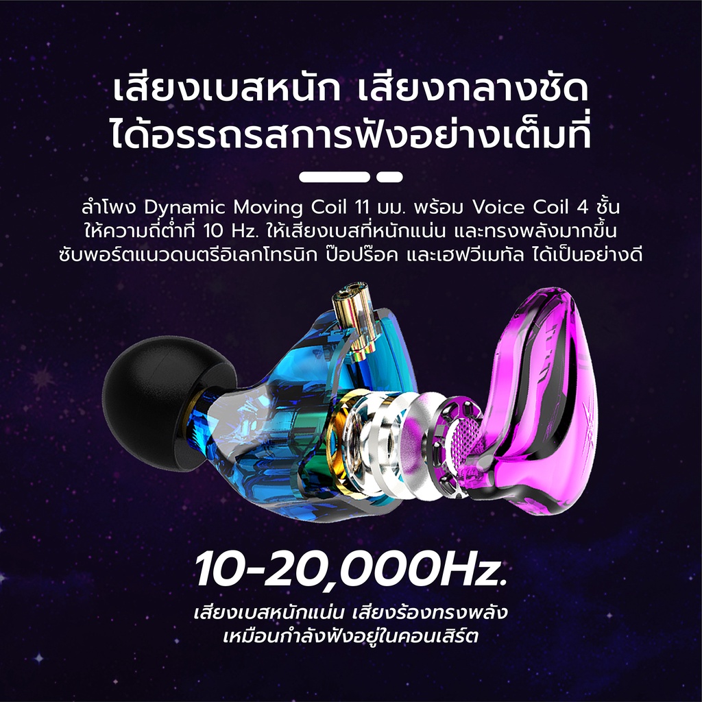 QKZ รุ่น ZXT หูฟังอินเอียร์ ระบบเสียง HI-FI Earphone in ear Smalltalk ...