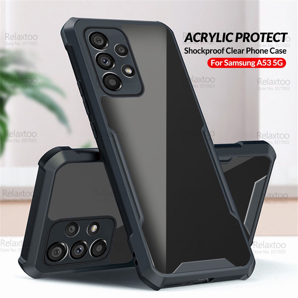For Samsung Galaxy A53 5G Case Acrylic Back Clear Phone Cover For ...
