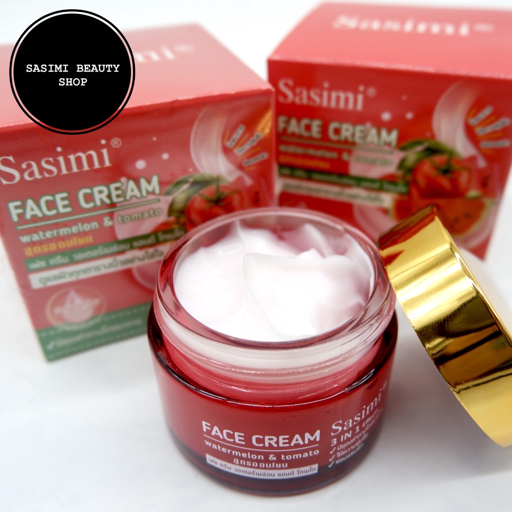 SASIMI Watermelon&Tomato Face Cream ครีมบำรุงผิวหน้า สูตรแตงโม มะเขือ ...