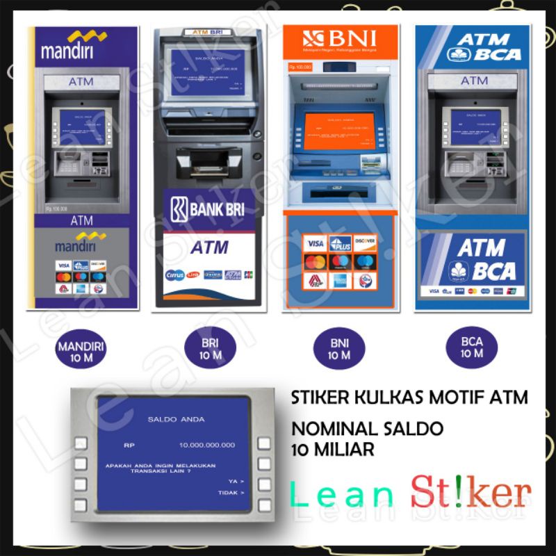 สติ๊กเกอร์ติดตู้เย็น 1 และ 2 ประตู ATM motif nominal Balance 10M ...