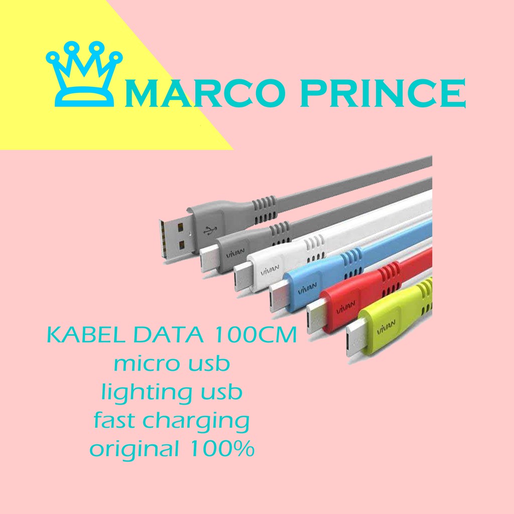 สายเคเบิลข้อมูล micro Vivan ดั้งเดิมและไฟส่องสว่าง | Shopee Thailand