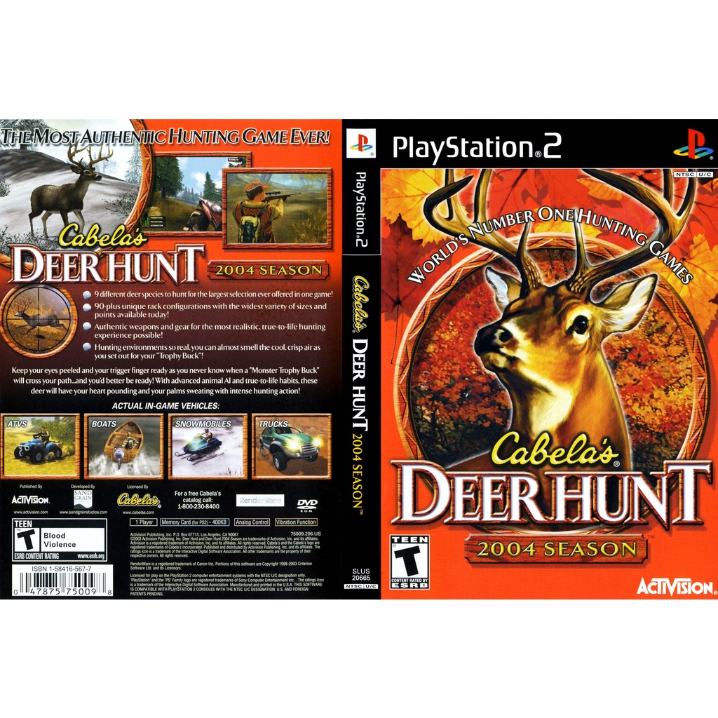แผ่นเกมส์ PS2 Cabelas Deer Hunt 2004 Season คุณภาพ ส่งไว (DVD) | Shopee ...