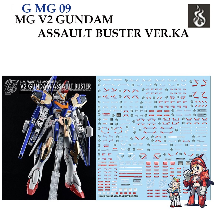 ดีคอลน้ำ [Ghost] MG 09 A MG 09 B V2 GUNDAM ASSAULT BUSTER VER.KA MG 1/ ...