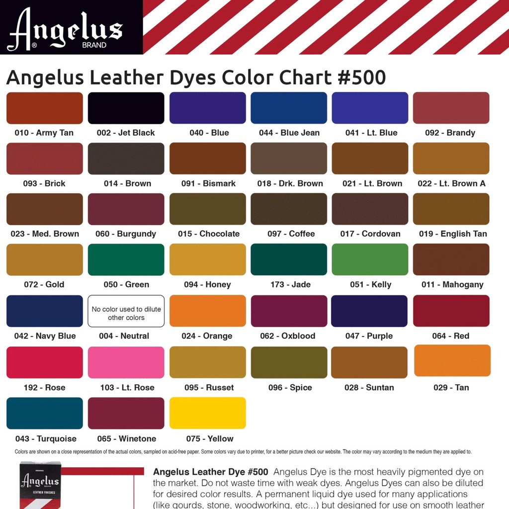 สีย้อมหนัง Angelus - สีย้อมผิว Angelus - นําเข้าจาก USA - 3OZ (89ml ...