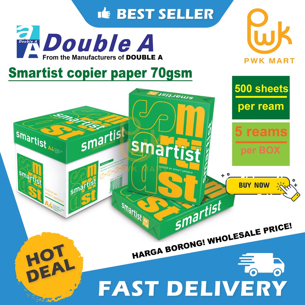 Smartist A4 Paper 70Gsm Copier Paper 500s (1 รีม/แพ็ค) | Shopee Thailand