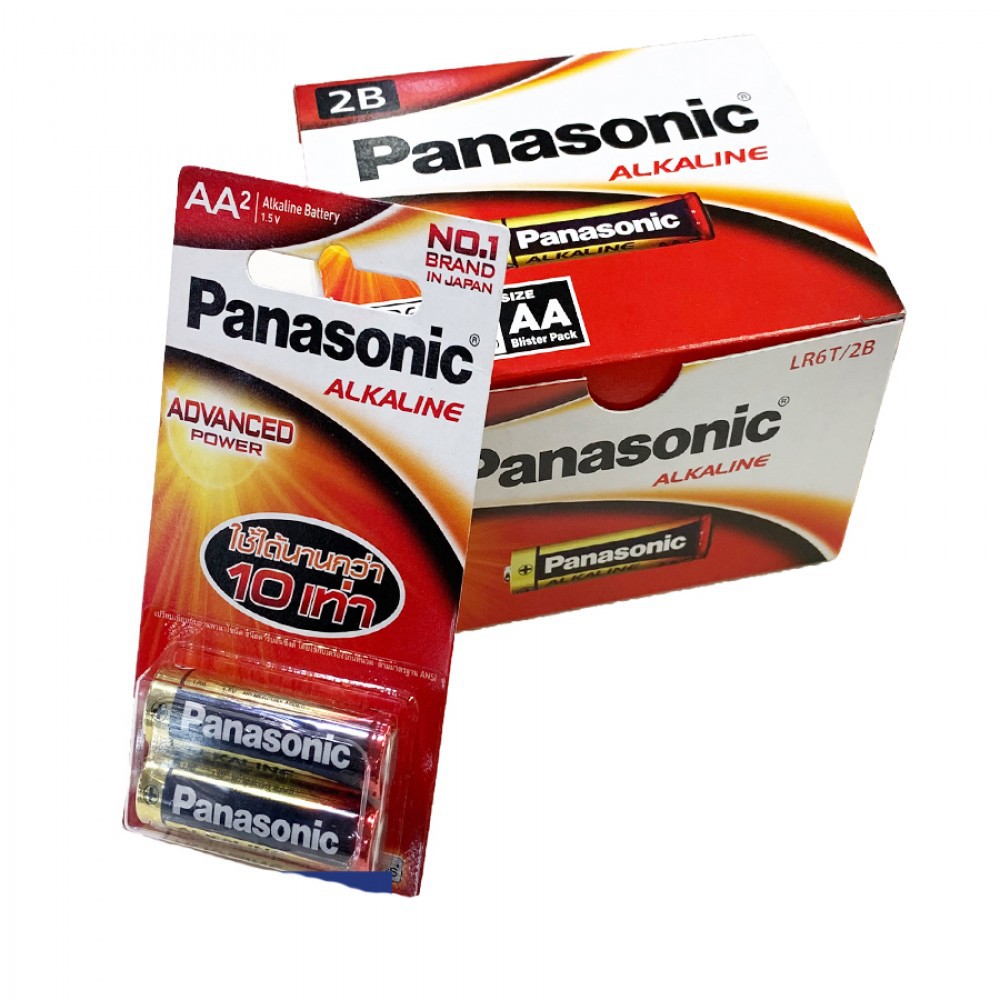 ถ่าน Panasonic Alkaline AA แพค 2ก้อน จำนวน 12 แพค/กล่อง ของแท้ | Shopee ...