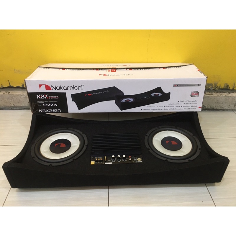 Nakamichi ตู้10นิ้วเบส 2ดอกพร้อมแอมป์ขับในตัวติดรถยนต์ | Shopee Thailand