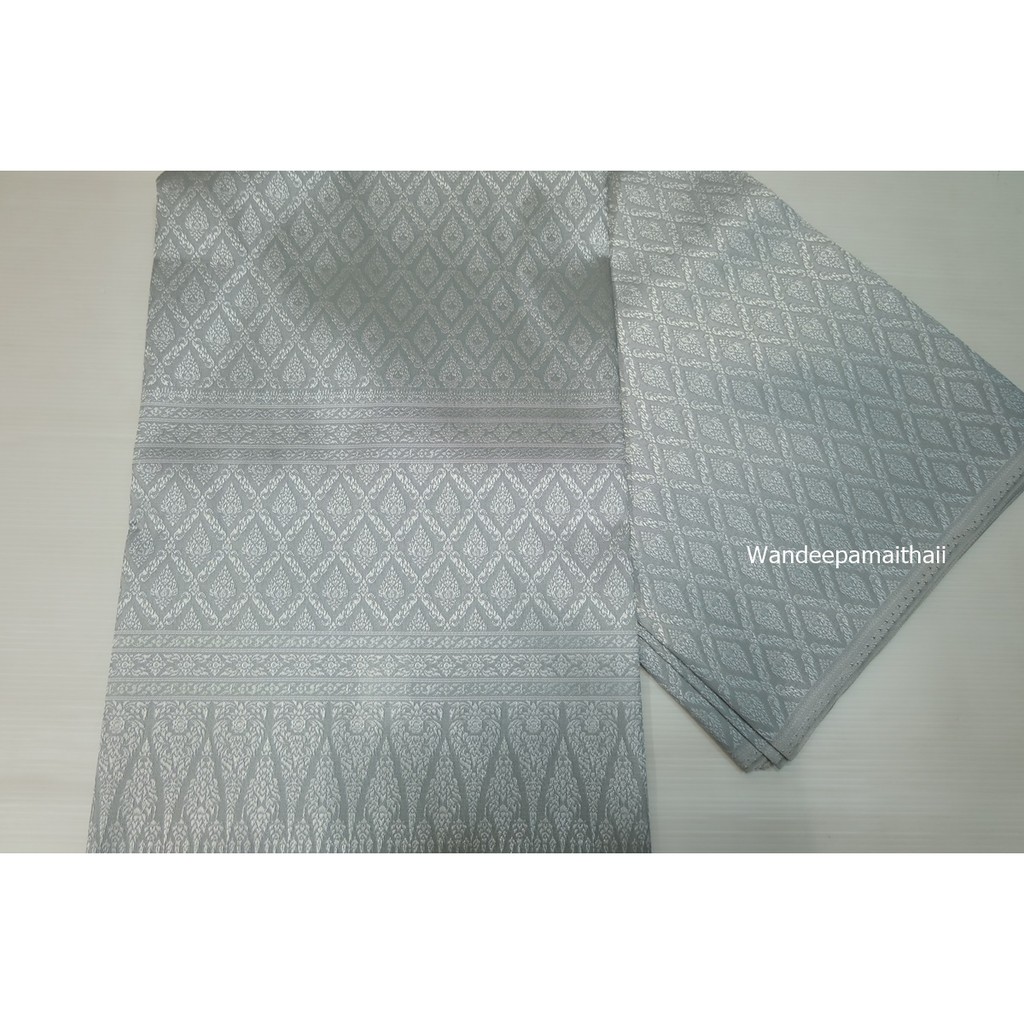 ผ้าถุงไหม ผ้าซิ่นไหม สีเทาเงิน | Shopee Thailand