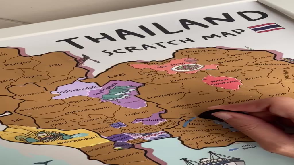 แผนที่ประเทศไทยแบบขูดได้ Thailand Scratch map | Shopee Thailand