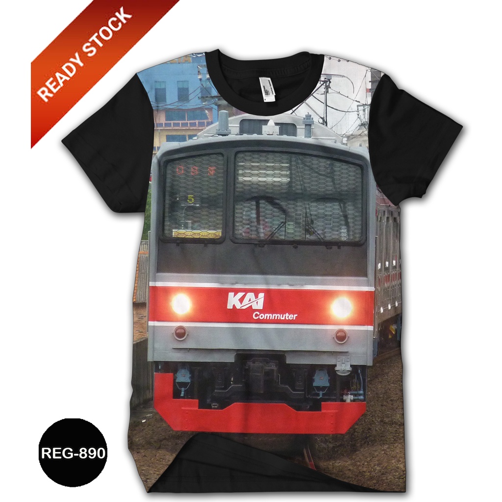 3d Line Commuter KRL Train เสื้อยืดเสื้อผ้าเด็กและผู้ใหญ่ KRL REG-890 ...