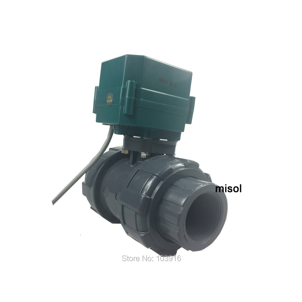 motorized pvc valve 12V, DN40 BSP(1.5"), PVC valve, 2 way, electrical ...