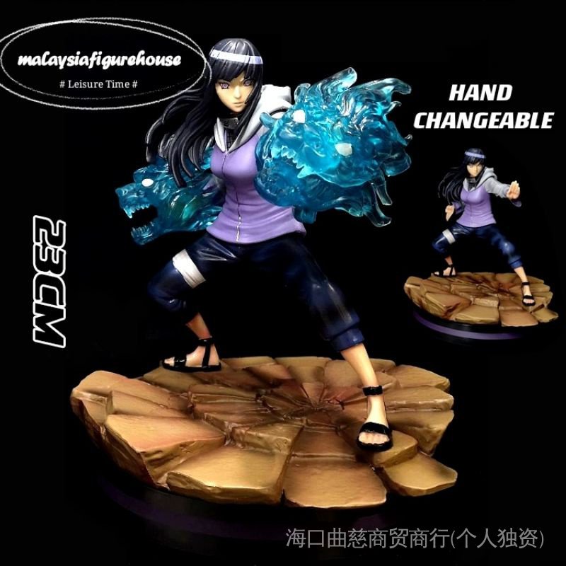 READY STOCK23CM NARUTO HINATA HYUGA LION FISTS NEJI SISTER COPY RESIN ...