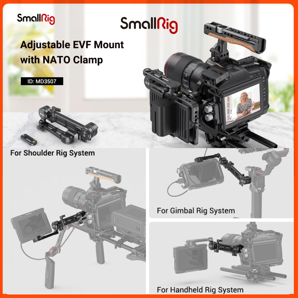 SmallRig Universal Adjustable EVF Mount with NATO Clamp MD3507 | Shopee ...