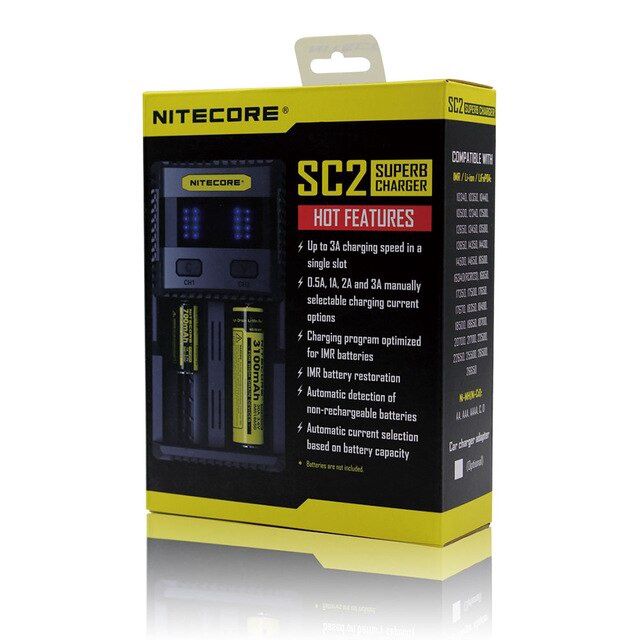 Nitecore SC4 LCD Display USB Rapid Intelligent Charger For Li-ion IMR ...