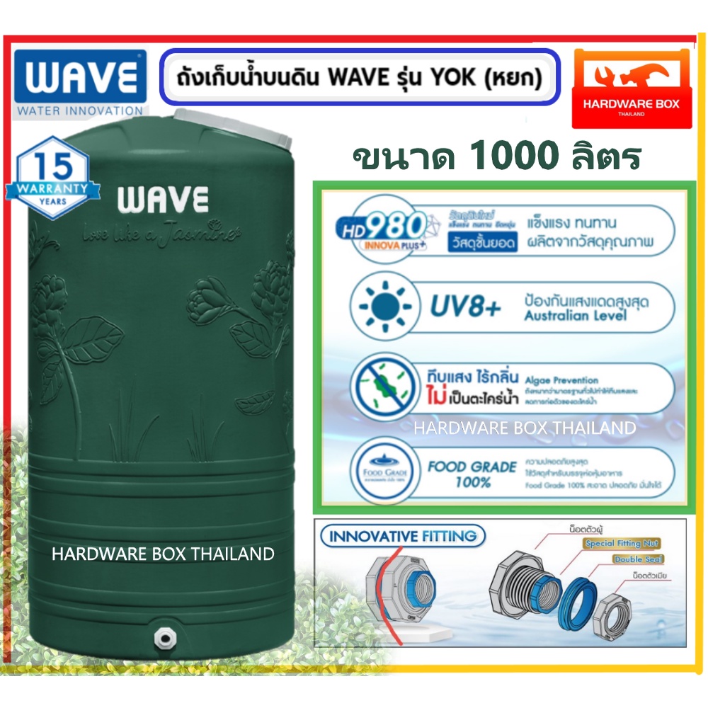 🚩 ถังเก็บน้ำ WAVE รุ่น Yok (หยก) 💚 วัตถุดิบใหม่ Innova plus แข็งแรง ทน ...