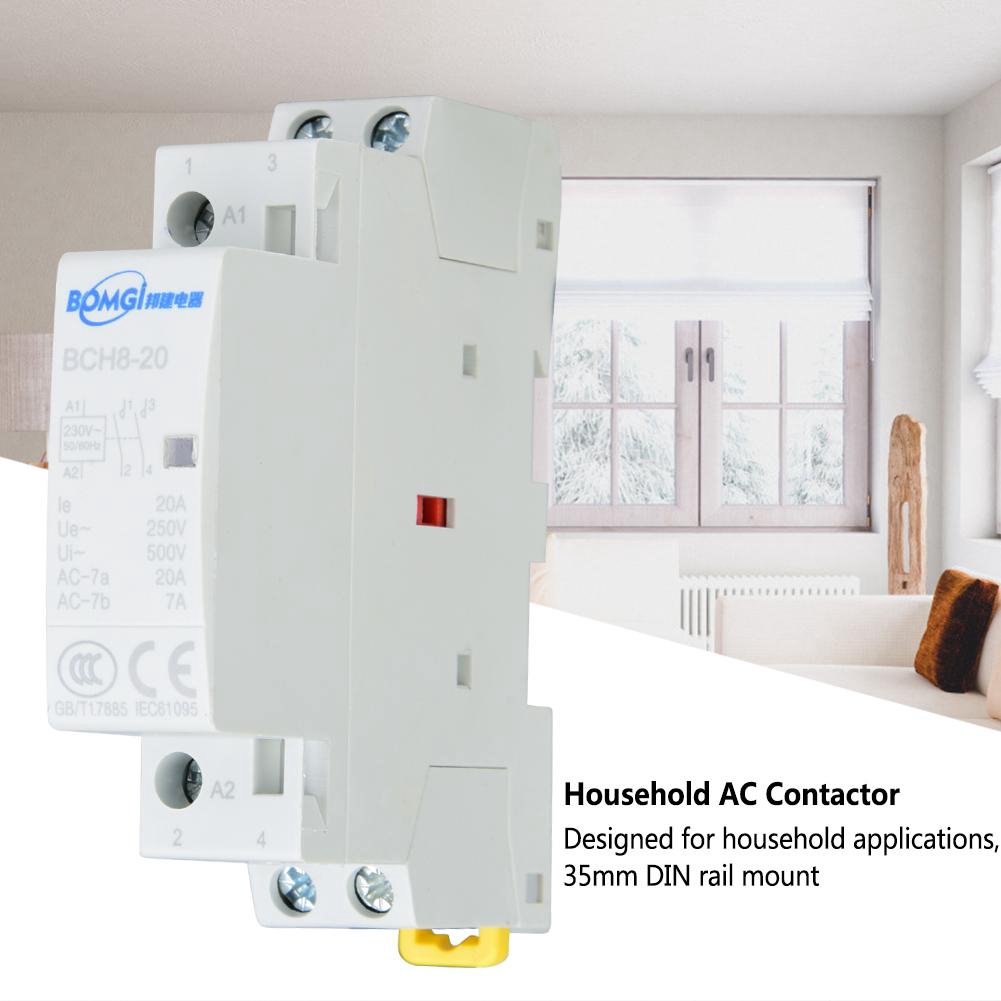 Contactor Mount Household AC Rail DIN 2NO 2P 220V/230V 24V 20A 50/60Hz ...
