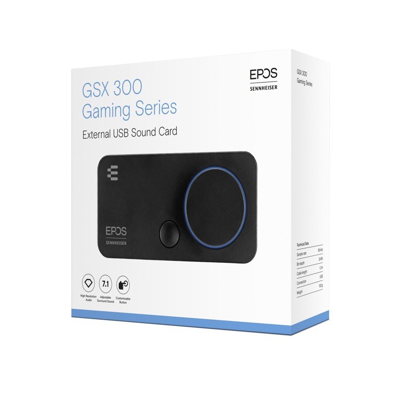 EPOS Sennheiser GSX300 Black External USB Sound Card 7.1 (ซาวด์การ์ด ...