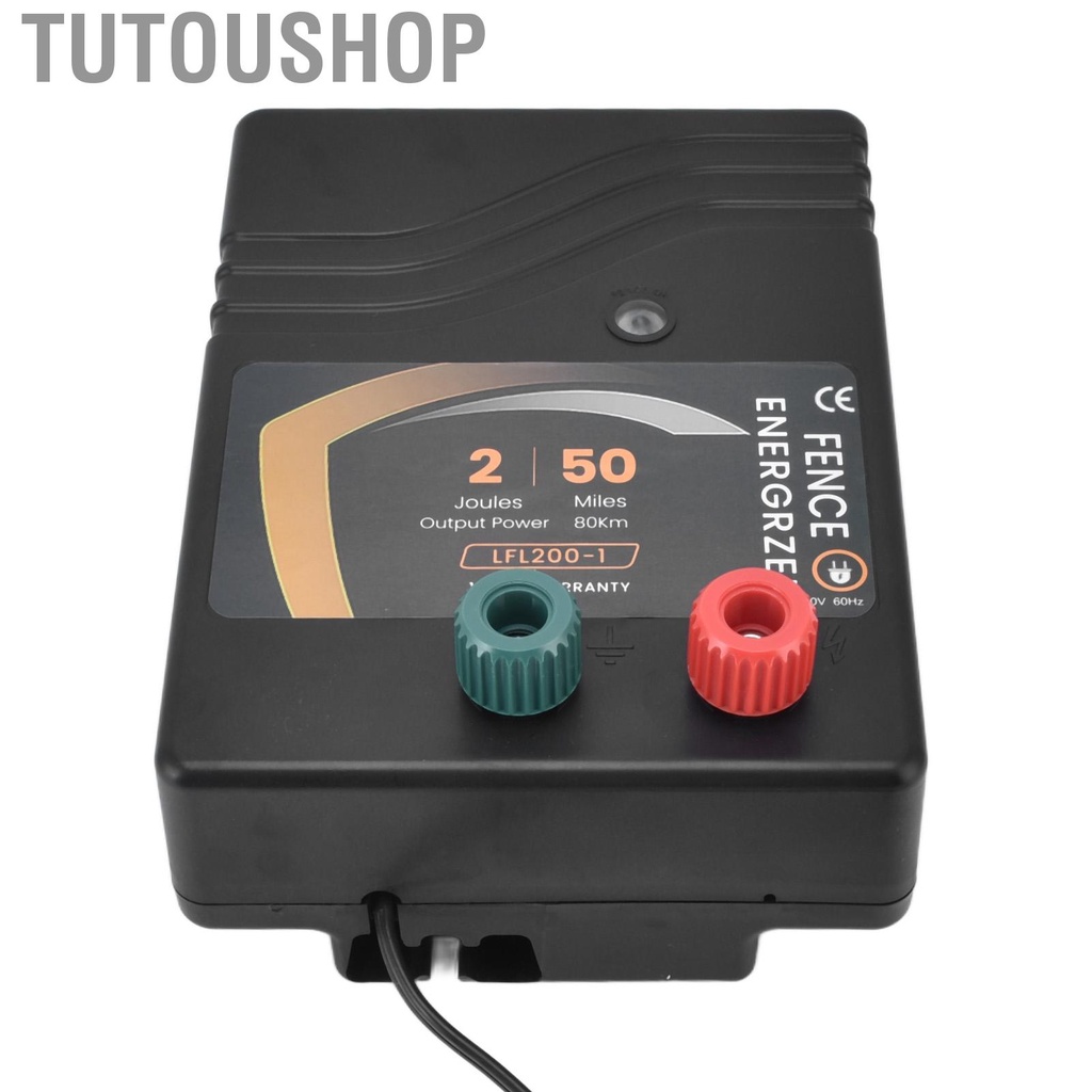 Tutoushop Electric Fence Energizer 50 Mile Charger Energy 2J Portable ...