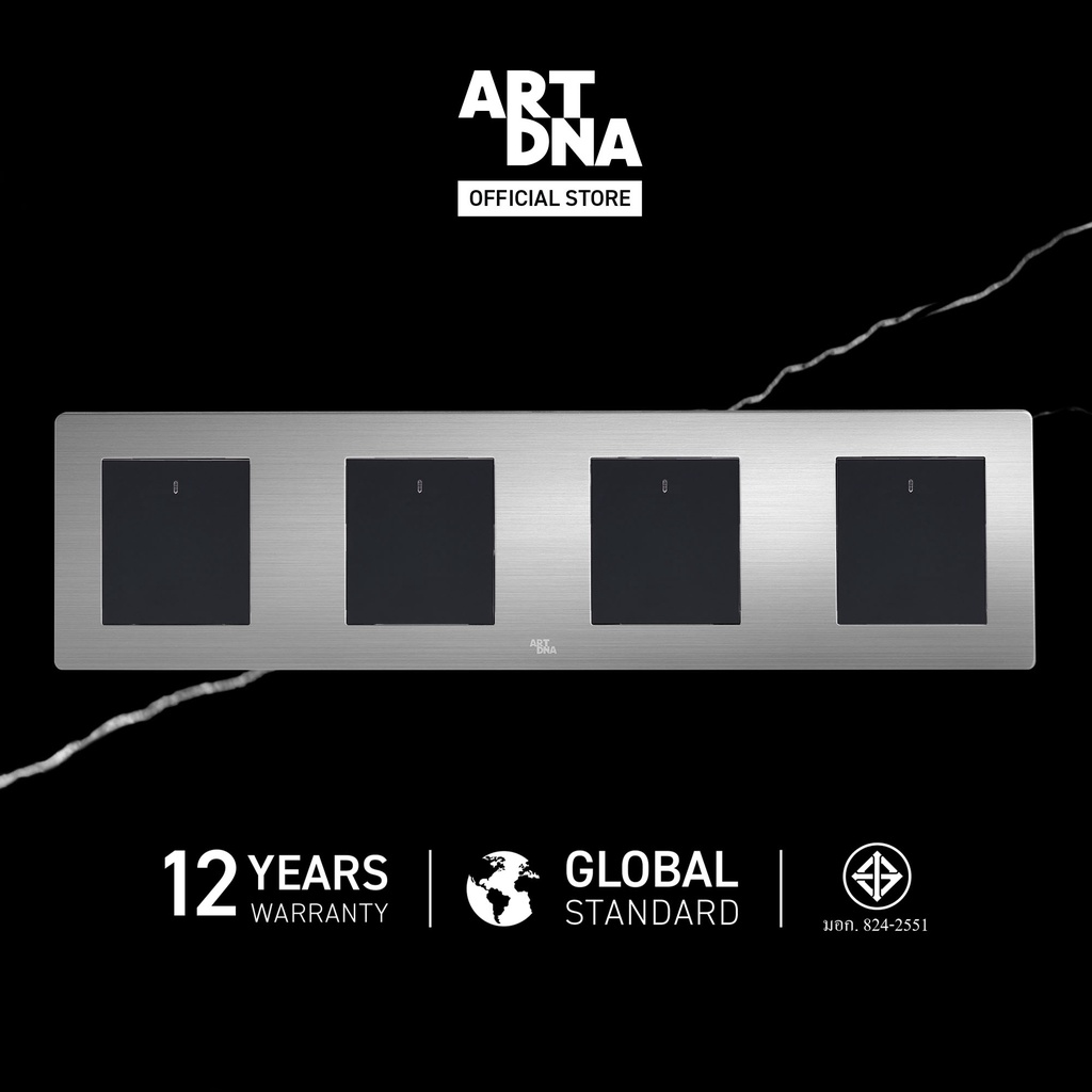 ART DNA รุ่น A77 Switch LED 1 Gang 4 1 Way ช่อง ขนาด 3x3" เฟรมขัดเงา ...