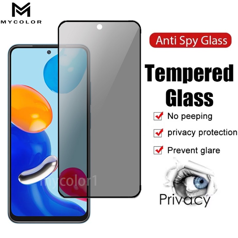 ฟิล์มกระจก เต็มจอ สำหรับ กันมองกันเสือก 9H รุ่น Redmi Note 14 13 12 12s ...