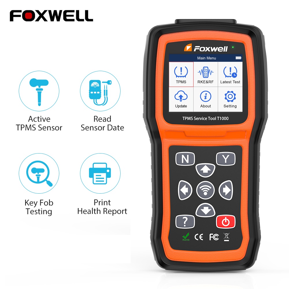 Foxwell T1000 TPMS เครื่องมือทริกเกอร์เซนเซอร์ตรวจสอบความดันลมยางรถยนต์ ...