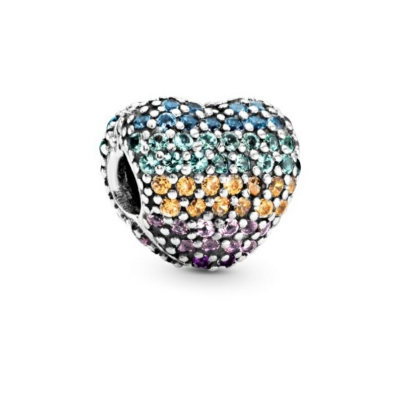 (พร้อมส่ง)*New*Pandora Rainbow Pavé Heart Clip Charm | Shopee Thailand