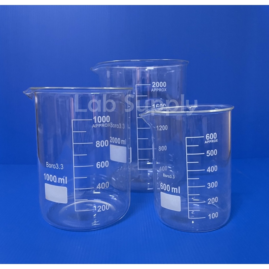 Beaker Low Form บีกเกอร์แก้ว ขนาด 1000 2000 3000 ml. เนื้อแก้ว ...