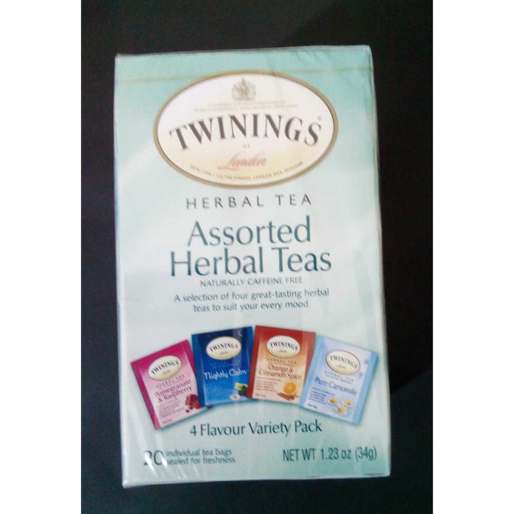 Twinings, Assorted Herbal Teas, Variety Pack, Caffeine Free, 20 Tea ...