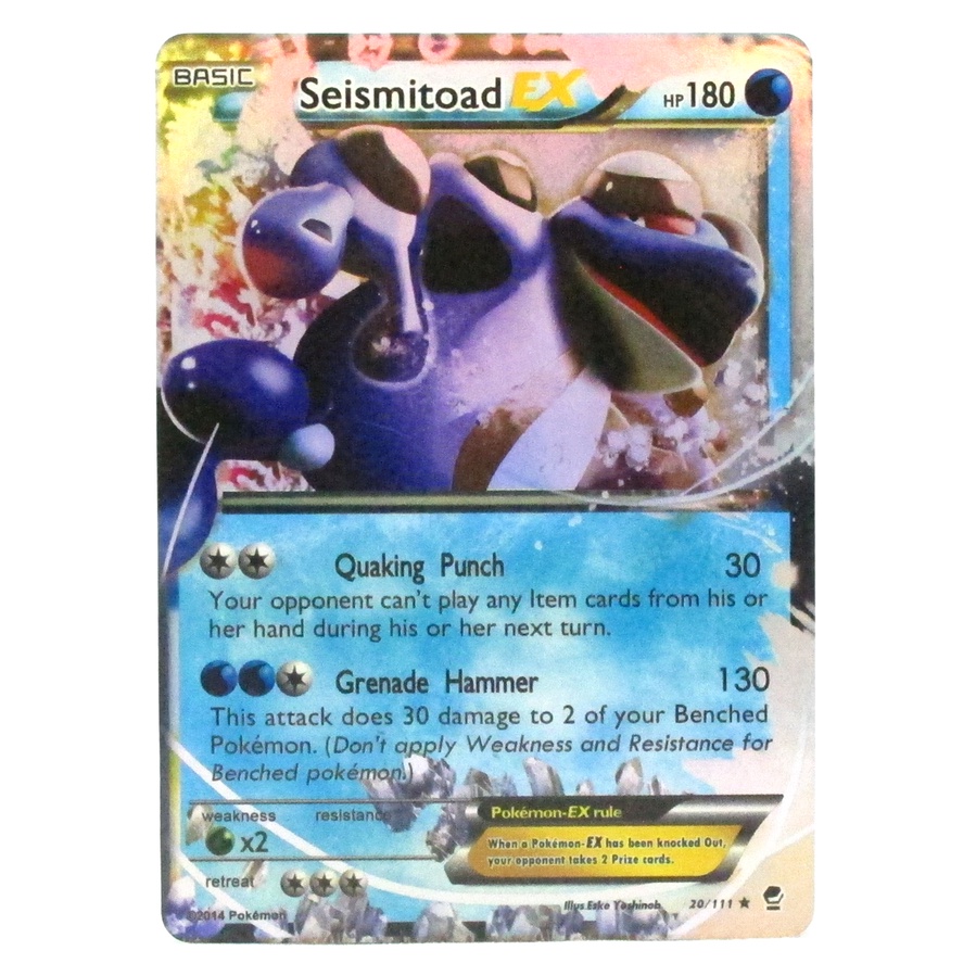 Seismitoad EX Card กามาเกะโรเกะ 20/111 Pokemon Card Gold Flash Light ...