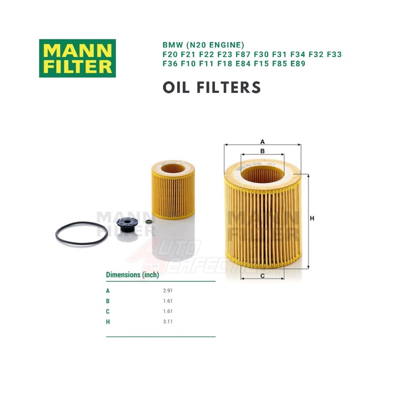 กรองน้ำมันเครื่อง MANNFILTER BMW (เครื่องยนต์ N20 B20A) | Shopee Thailand