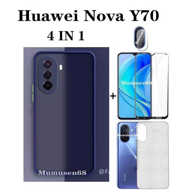 4 in 1 Huawei Nova Y70 Y70 Plus Nova 9SE Nova Y90 เคสโทรศัพท์ฝ้า เป็น ...